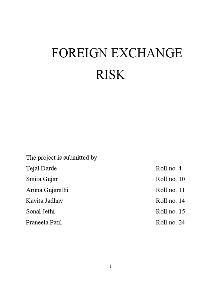 Foreign Exchange Risk | PDF | Liquidity Risk | Foreign Exchange Market