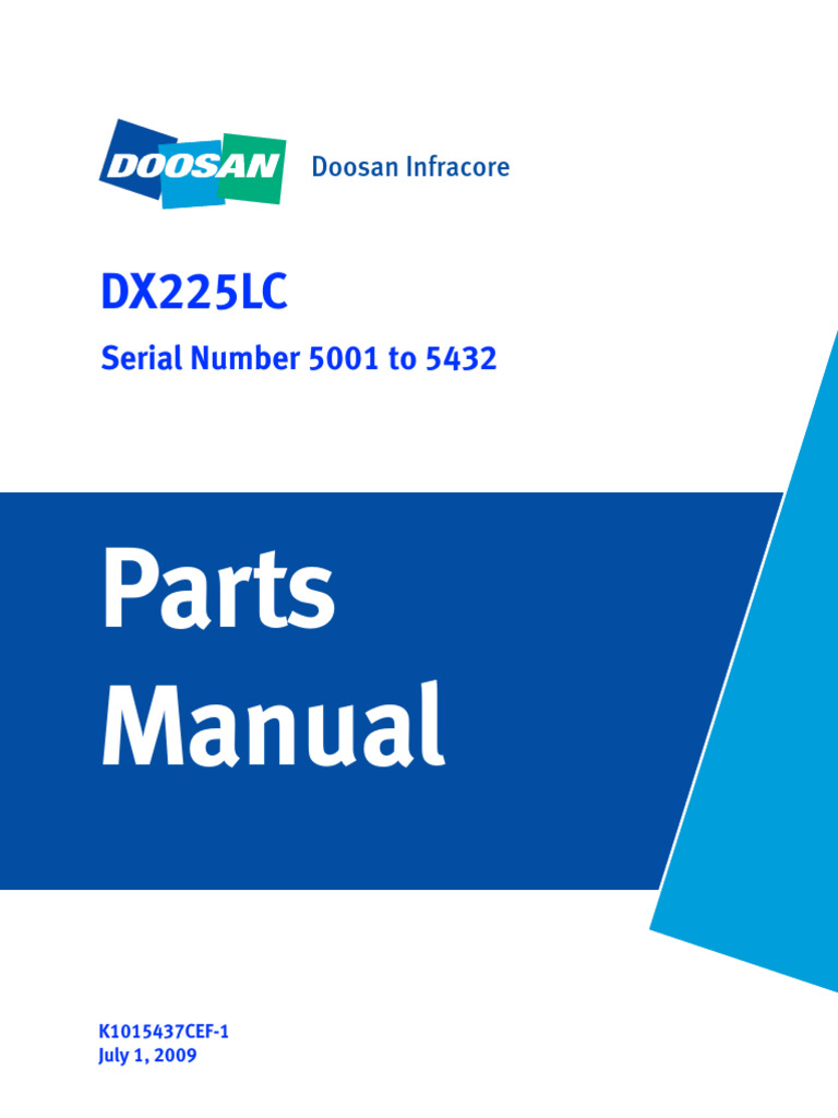 Doosan DX225LC Parts Book | PDF | Piston | Machines