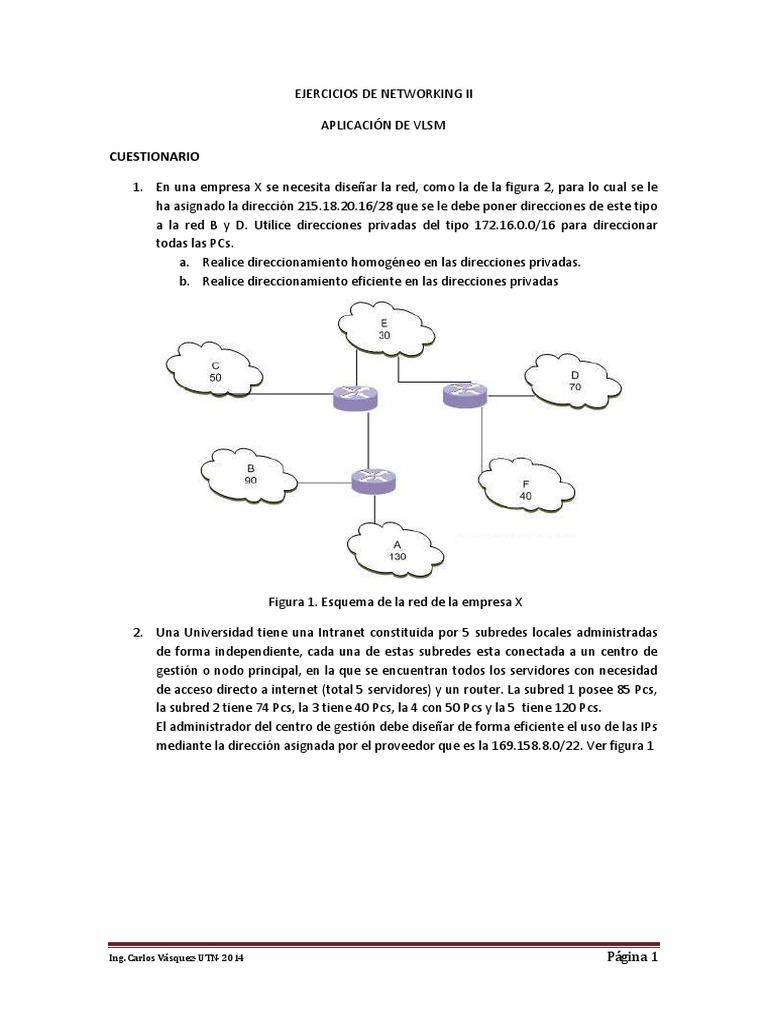 Ejercicios de VLSM | PDF