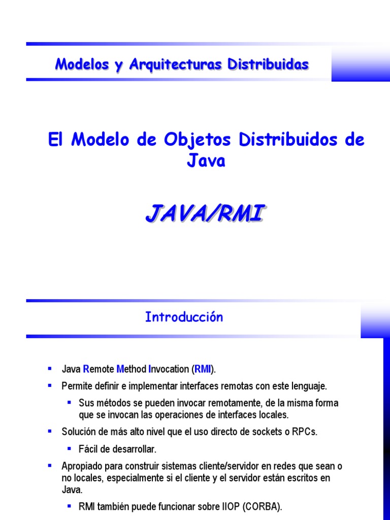 Rmi Java | PDF | Computación concurrente | Java (lenguaje de programación)