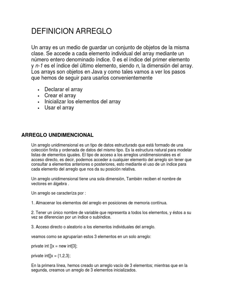 Arreglos en Programacion | PDF | Estructura de datos de matriz | Datos ...