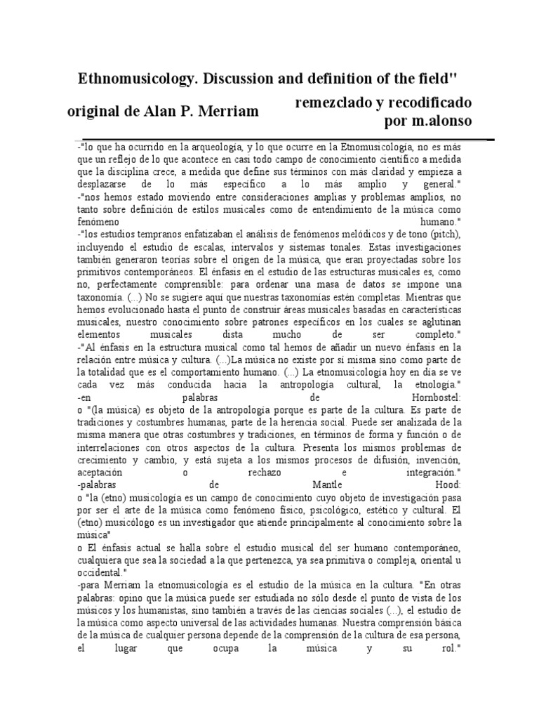 Alan Merriam | PDF | Antropología | Formas musicales