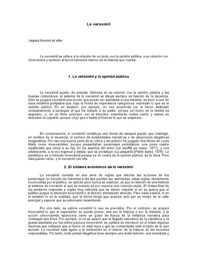 Lo verosímil como efecto de corpus y género | PDF | Opinión pública ...