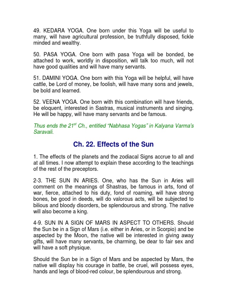 WS Saravali Astrology - Doc.79 | PDF