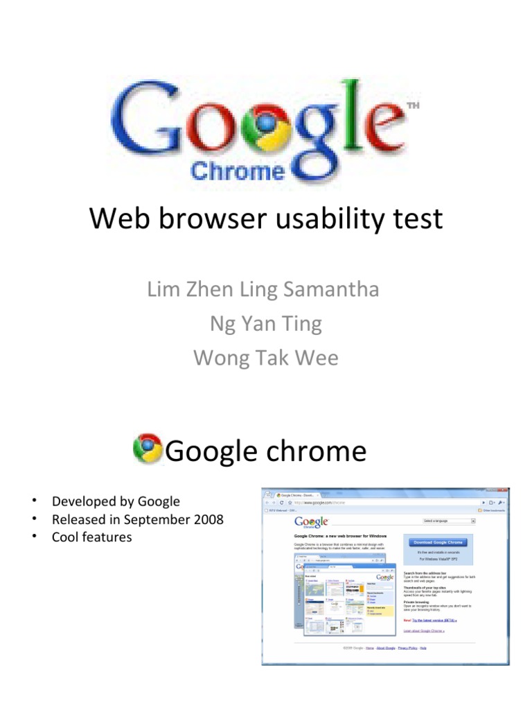 Google Chrome Ppt | Usability | Tab (Gui) | Free 30-day Trial | Scribd
