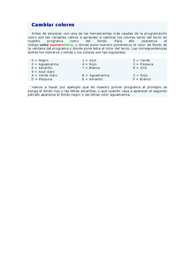 Cambiar Colores en Dev C++ | PDF