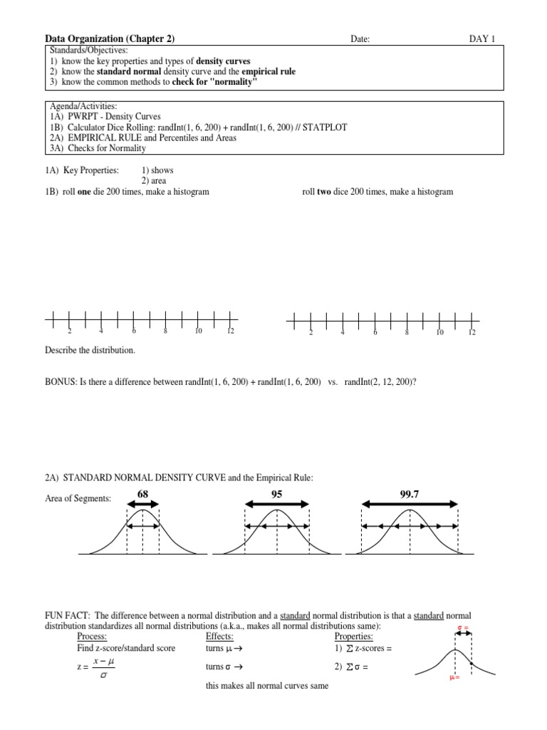 AP Stats NOTES 2 - Data Organization | PDF | Standard Score | Normal ...