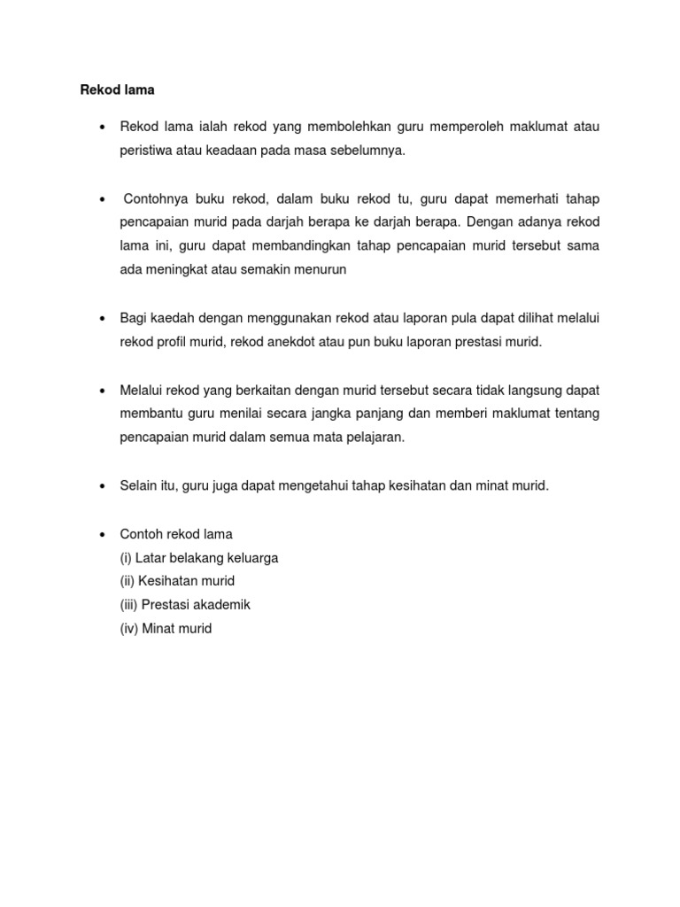 Rekod Lama | PDF | Kesehatan Holistik