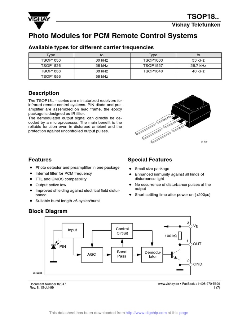 TSOP1838 | Detector (Radio) | Electrical Engineering