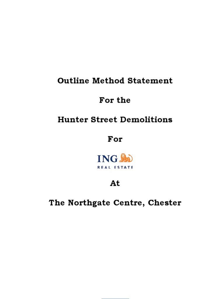 Demolition Method Statement Phase 1 Final | PDF | Demolition | Workweek ...