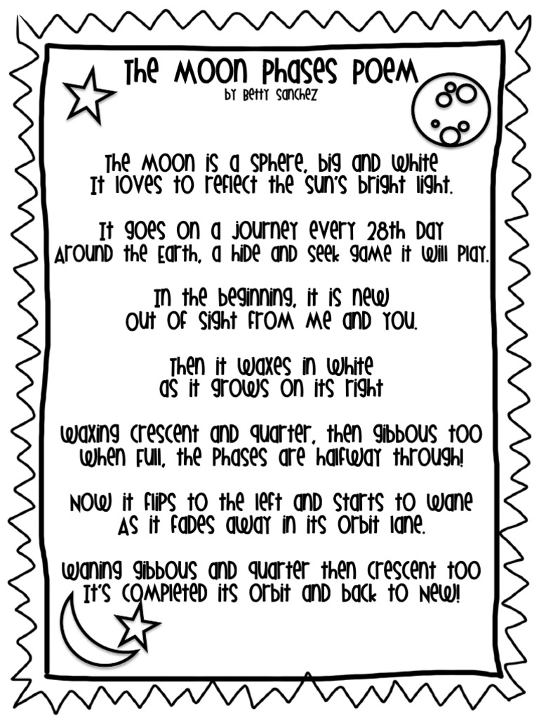 Moon Phases Poem by Betty Sanchez | PDF | Art | Poetry