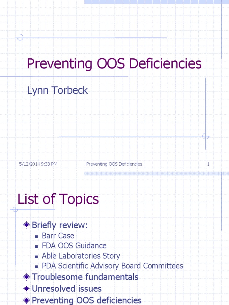 Preventing OOS Deficiencies | PDF | Outlier | Arithmetic Mean