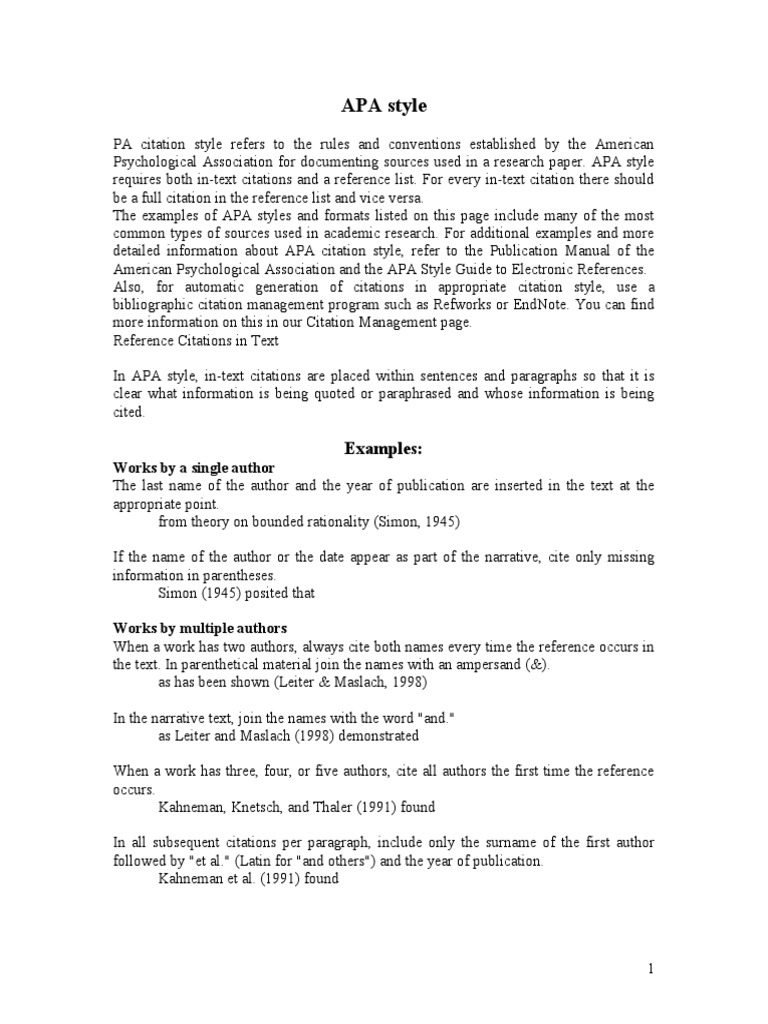 APA References | PDF | Citation | Apa Style