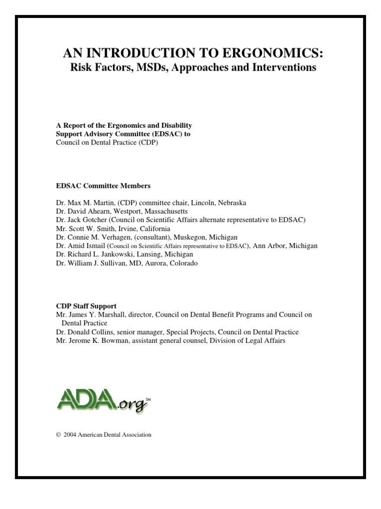 Ergonomics Paper | PDF