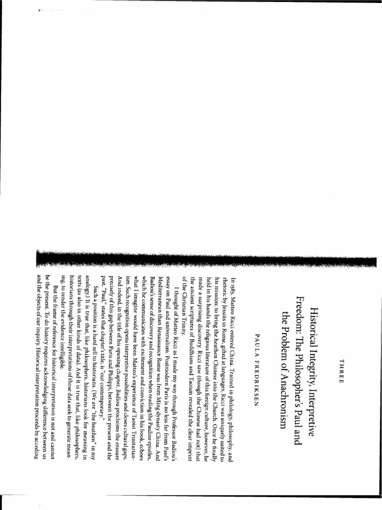 Paula Fredriksen History and Systematics | PDF | Paul The Apostle ...
