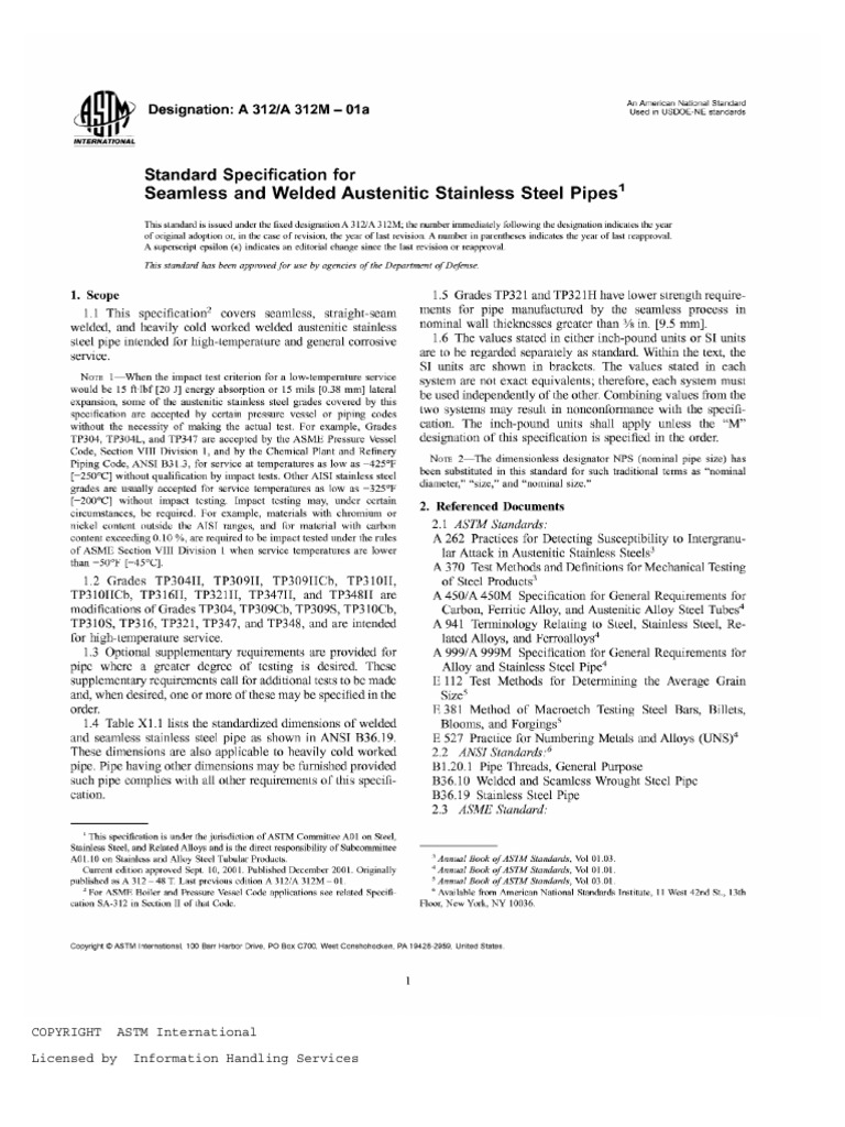 Astm A312 | PDF