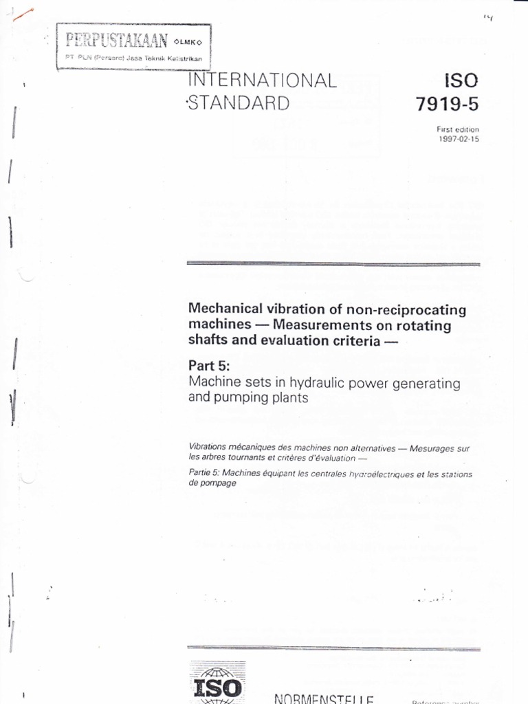 ISO 7919-5, 1st Edition (1997) | PDF | Bearing (Mechanical) | Electric ...