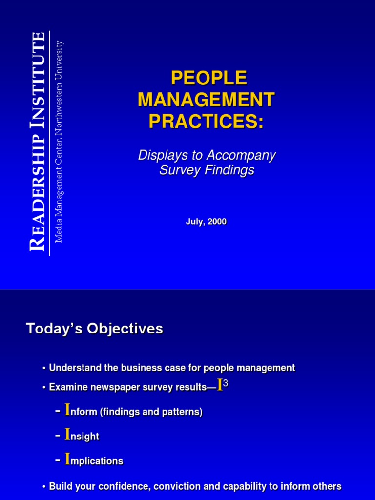 People Management Practices:: Displays To Accompany Survey Findings ...