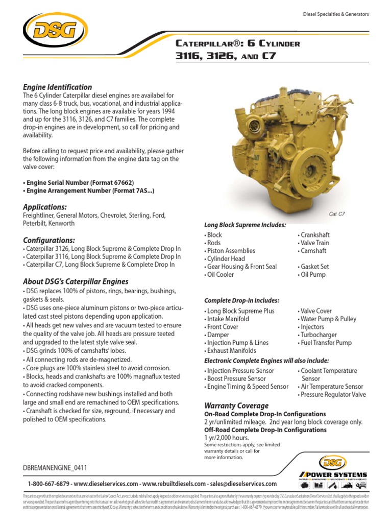Caterpilar 3116 - 3126 - C7 | PDF | Diesel Engine | Turbocharger