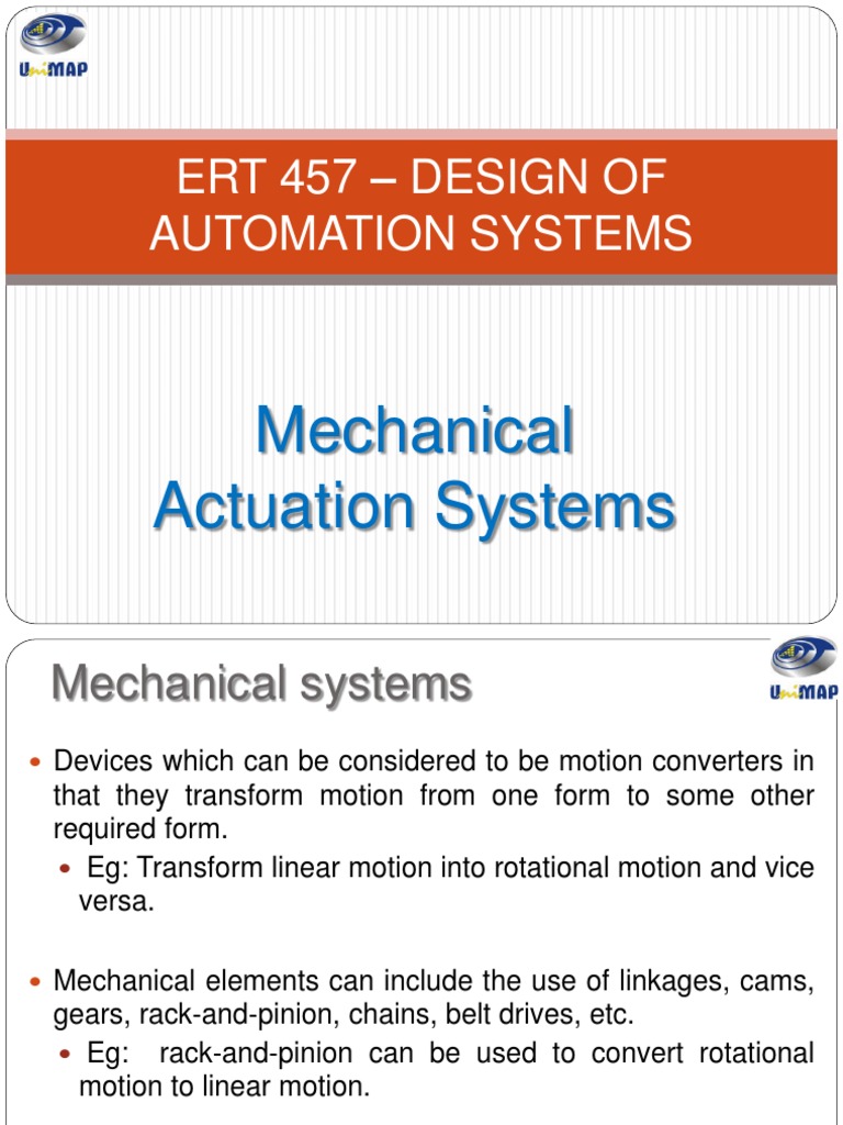 Mechanical Actuation System | Download Free PDF | Belt (Mechanical) | Gear
