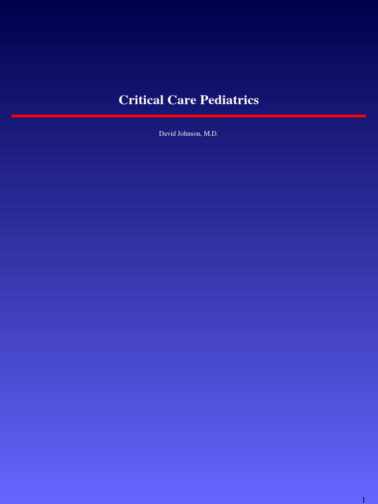 Critical Care Pediatrics | PDF | Shock (Circulatory) | Thorax