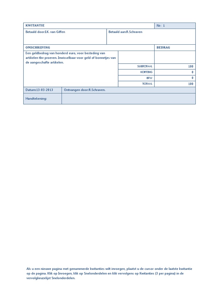 Kwitantie | PDF