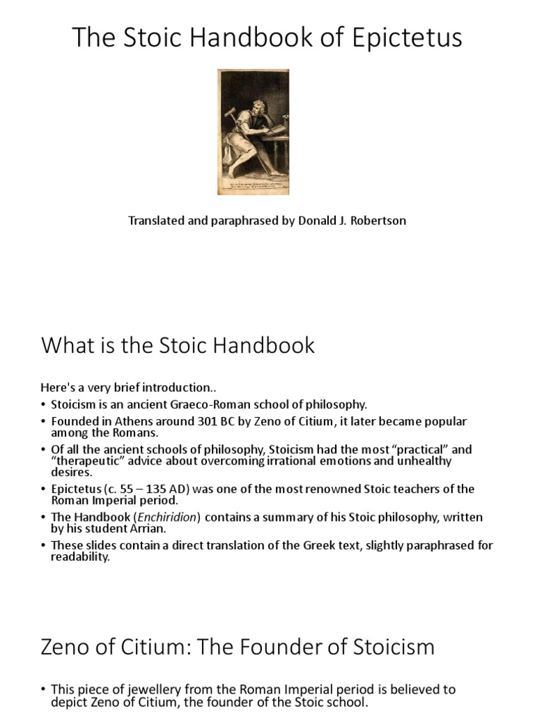The Stoic Handbook Of Epictetus Pdf Stoicism Epictetus