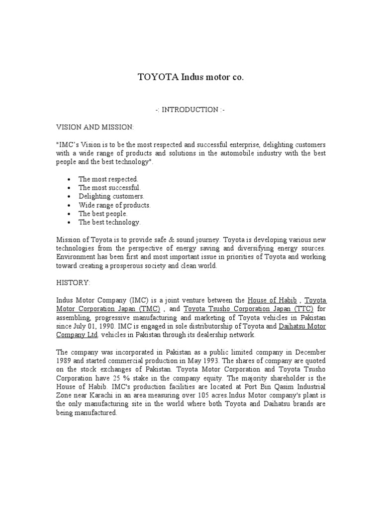 Value Chain Analysis of Toyota Co. | PDF | Toyota | Competitive Advantage