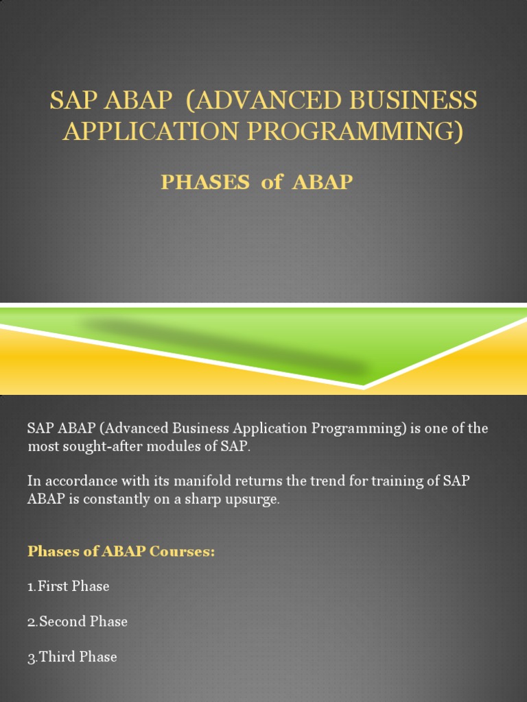Sap Abap (Advanced Business Application Programming) | PDF ...