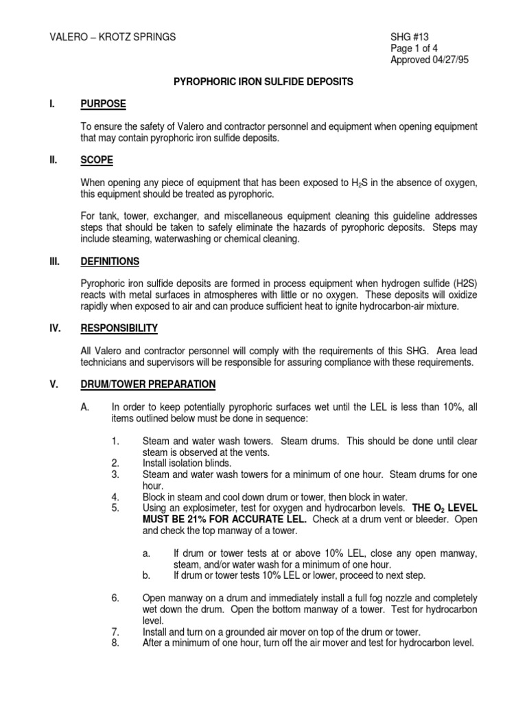 Pyrophoric Vessel Handling | PDF | Water | Oxygen