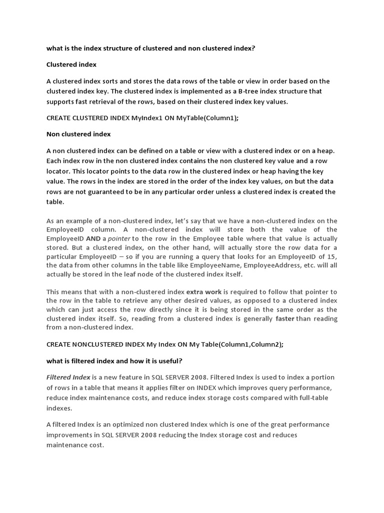 Msbi Interview - Questions | PDF | Database Index | Database Transaction