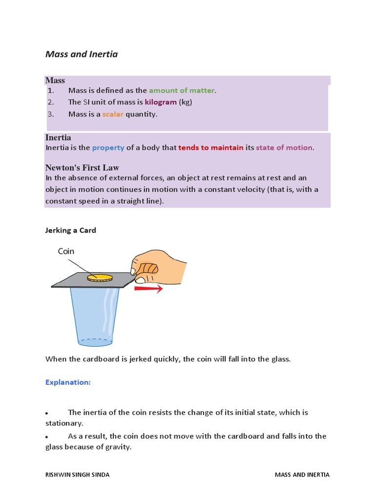 Understanding Mass and Inertia in Physics | PDF | Philosophy | Science ...