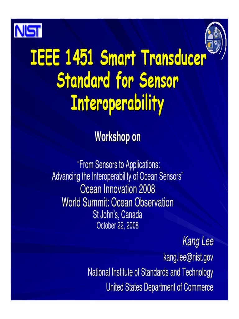 IEEE 1451 Presentation | PDF | Web Service | Computer Network