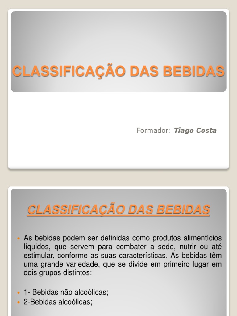 Classificação Das Bebidas | PDF | Chá | Cerveja