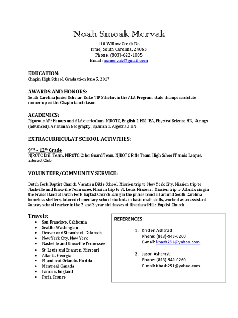 English 2 Resume | PDF