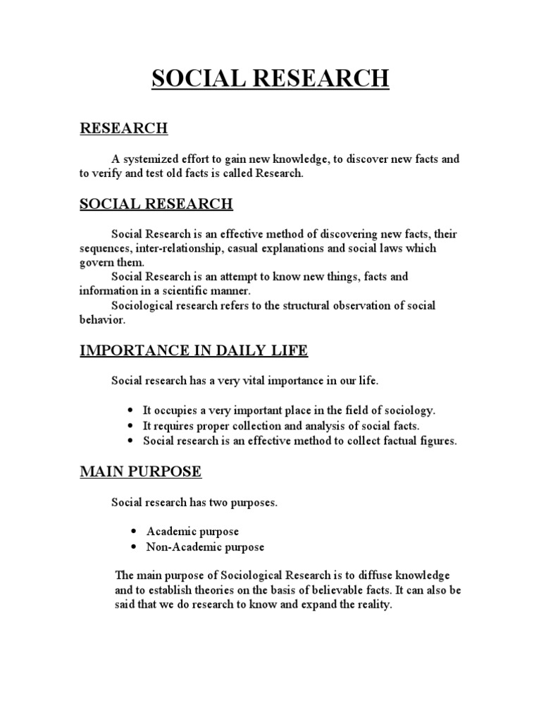 Social Research | PDF | Social Research | Sociology