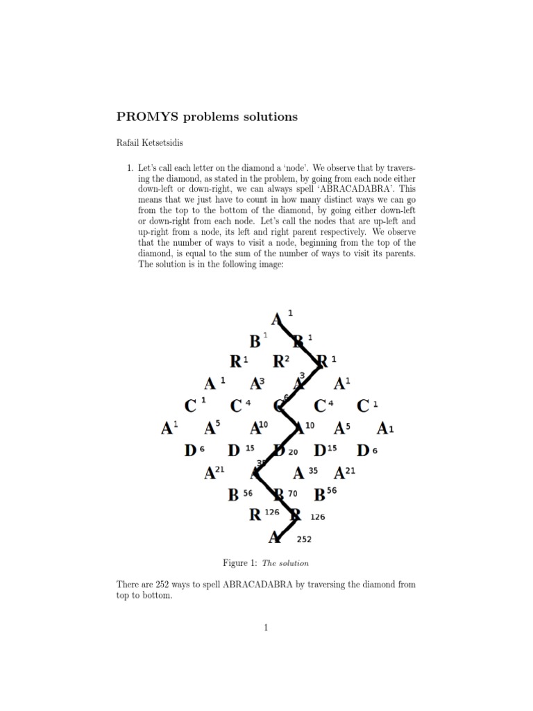 Solutions to PROMYS Problems | PDF | Combinatorics | Theoretical Computer Science