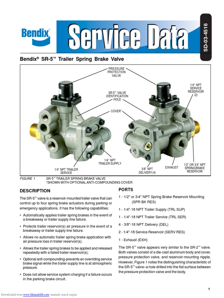 SR-5 Trailer Spring Brk Valve | Valve | Brake