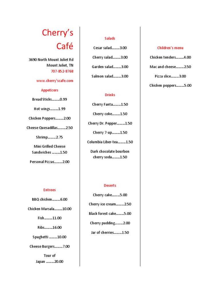 Cherrys Cafe | PDF | Sports & Recreation