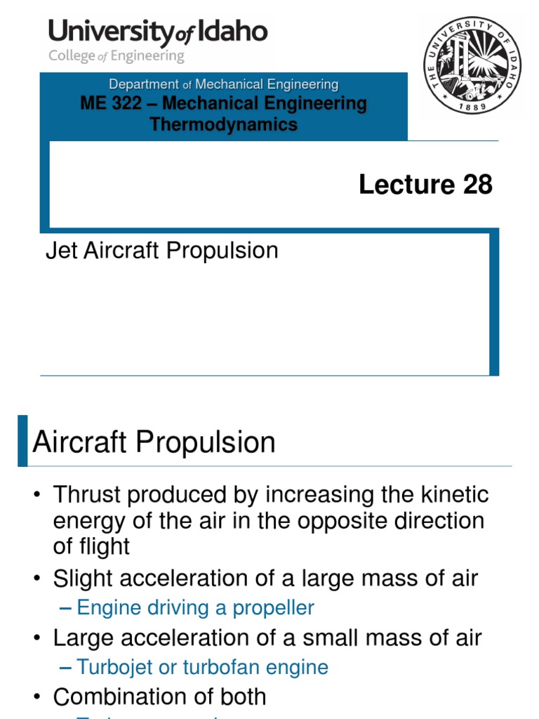 Jet Aircraft Propulsion Example Question | PDF | Jet Engine | Gases