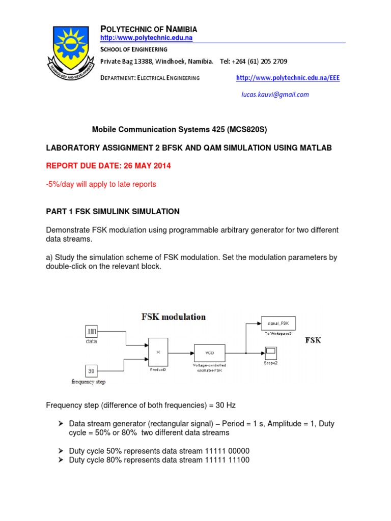 Lab 2 BFSK and QAM Matlab Simulation | PDF | Modulation | Signal (Electrical Engineering)