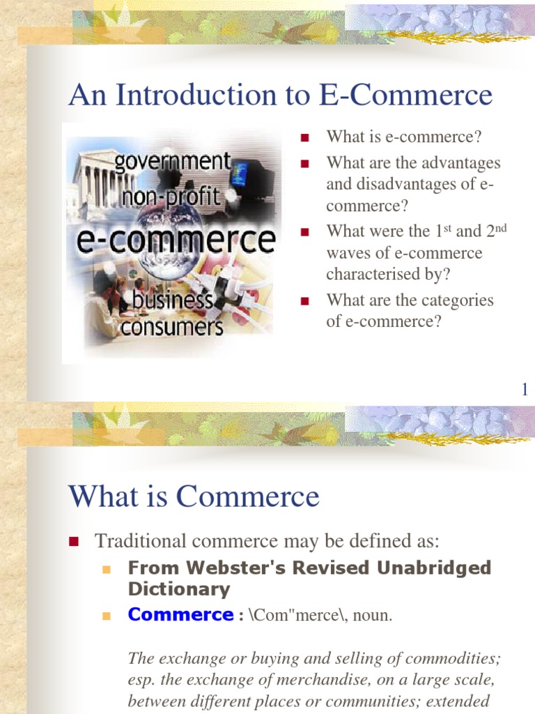 An Introduction To E-Commerce | PDF | Payments | E Commerce