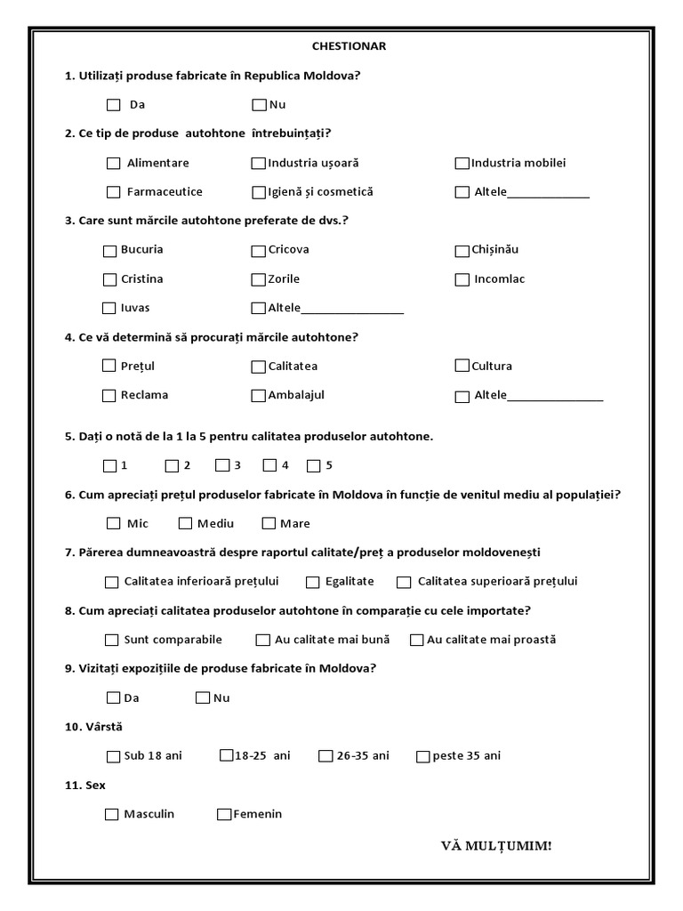 Chestionar | PDF