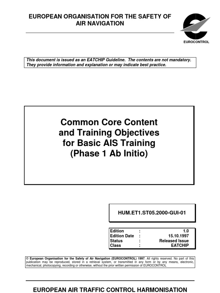 Common Core Content and Training Objectives For Basic AIS Training ...