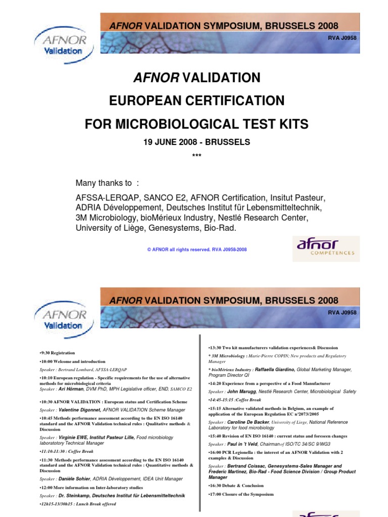 AFNOR Validation2008 | PDF | Verification And Validation | Ordinary ...