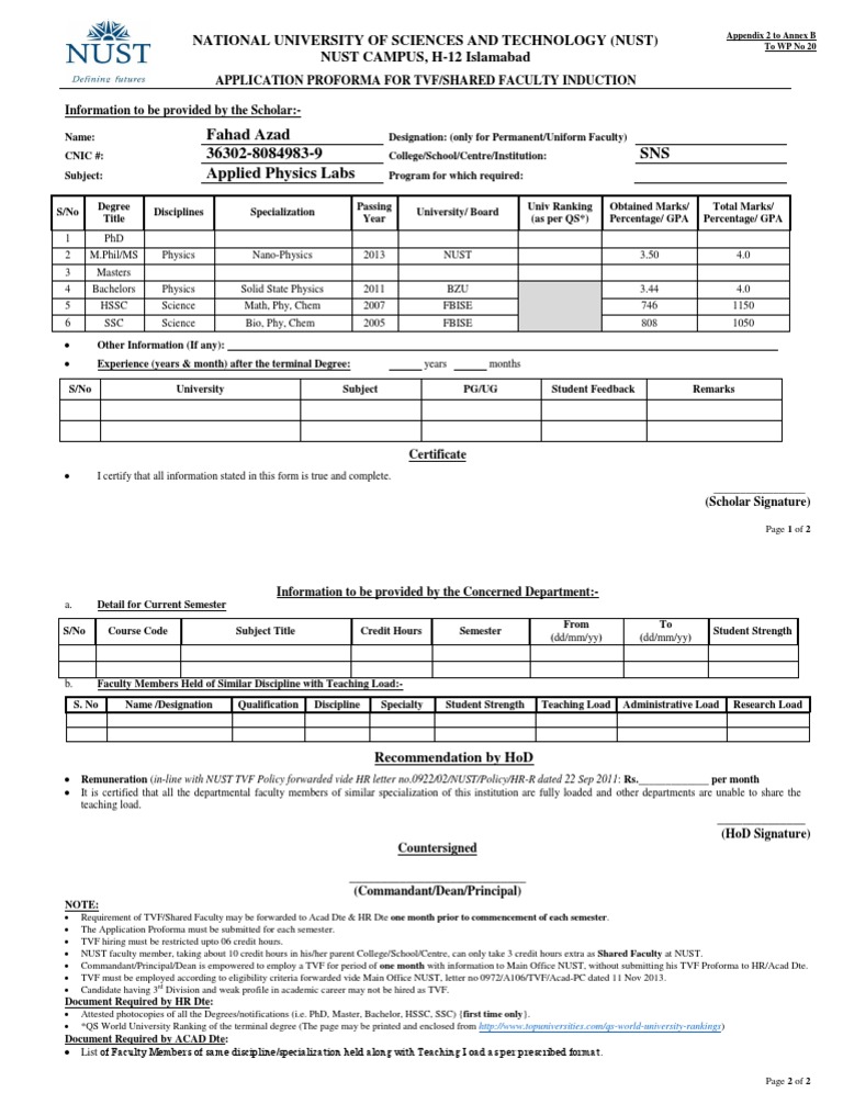 Appendix 2 to Annex B - Application Performa for TVF Inducation ...