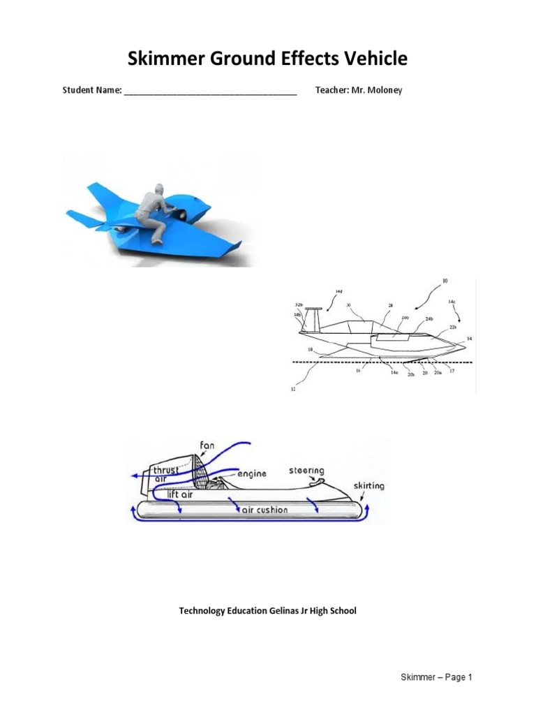 Skimmer Measurement Lab Packet | PDF | Drag (Physics) | Lift (Force)