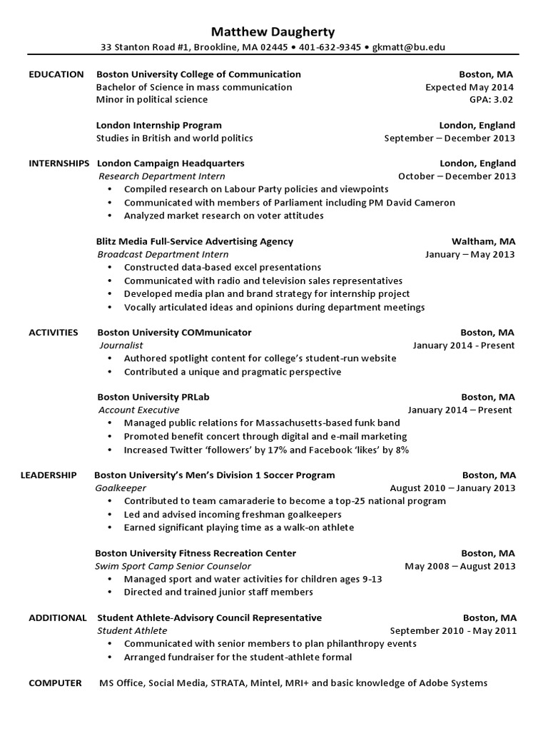 Matthew Daugherty CV | PDF
