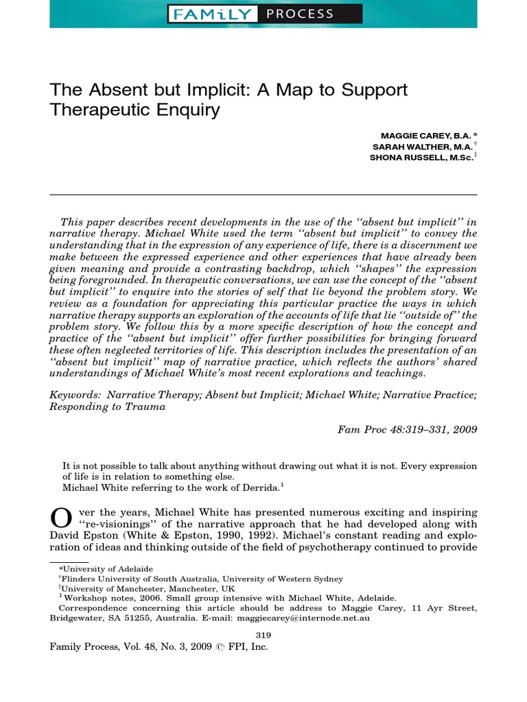 The Absent But Implicit A Map To Support | PDF | Deconstruction | Self