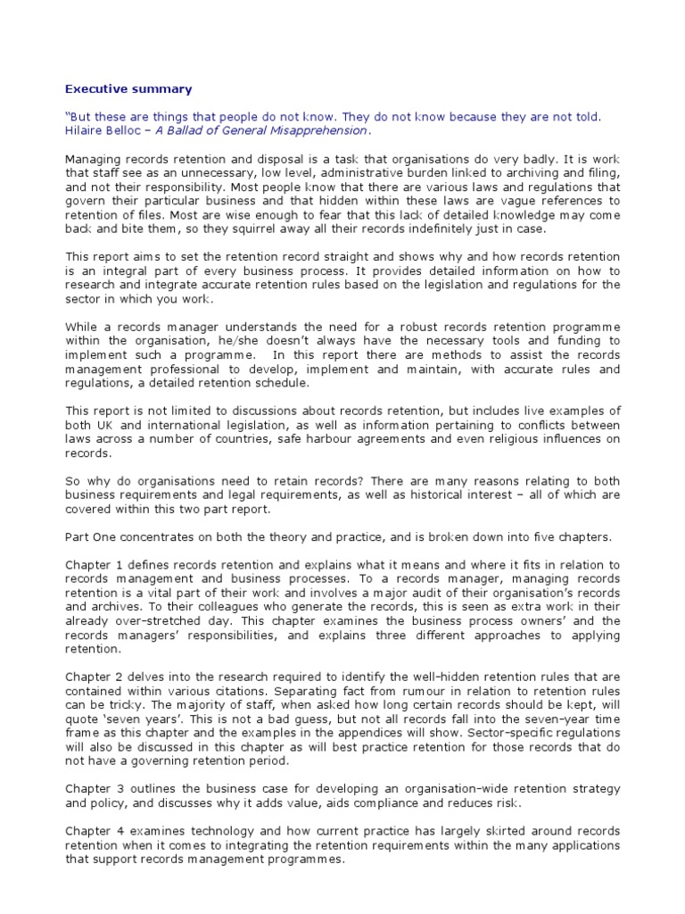 Records Retention and Disposal | PDF | Employee Retention | Records ...